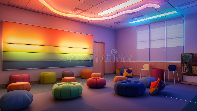 Cozy Sensory Room for Learning and Interaction Stock Illustration ...