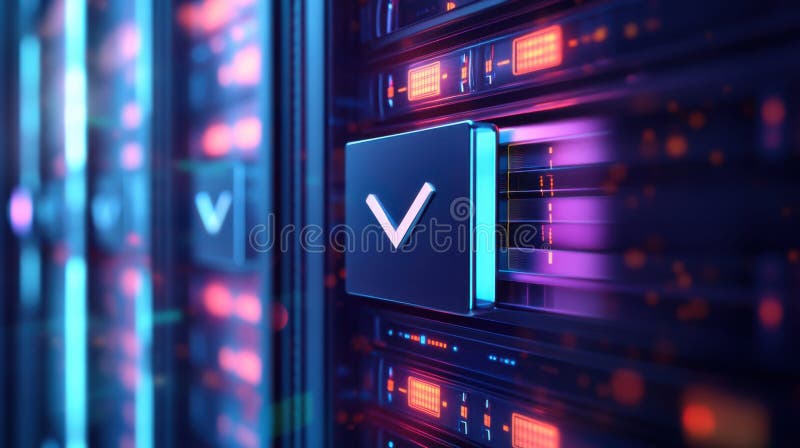 Vibrant Server Rack Illuminated with Colorful Lights Showcasing ...