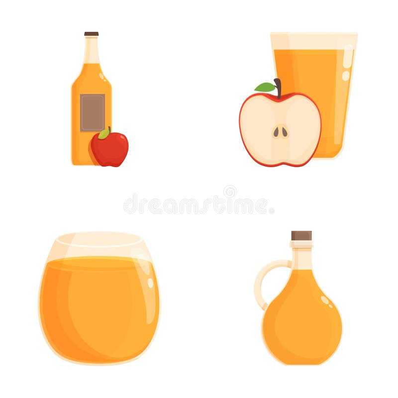 Assorted Apple Cider Illustrations Set Stock Vector - Illustration of ...