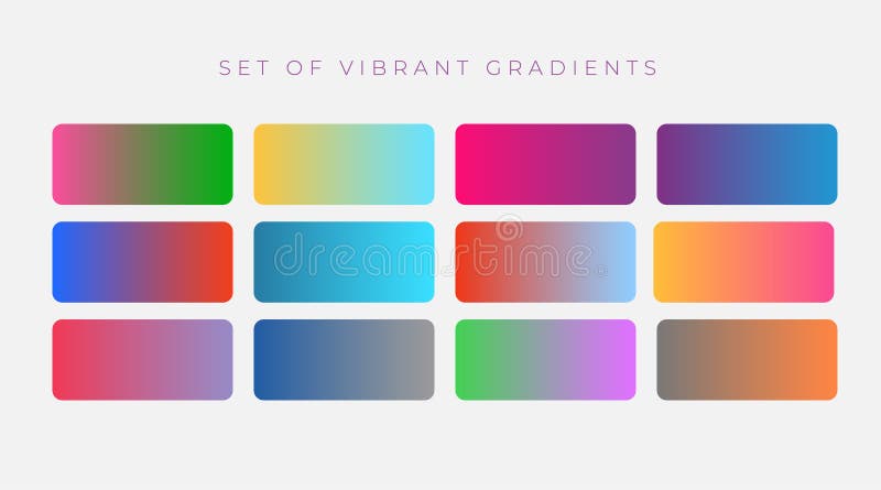 Vibrant Set of Colorful Gradients Vector Illustration Stock Vector ...