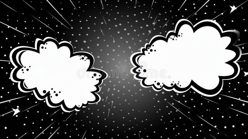 Vibrant Set of Comic Style Speech Bubbles with Halftone Effect on ...