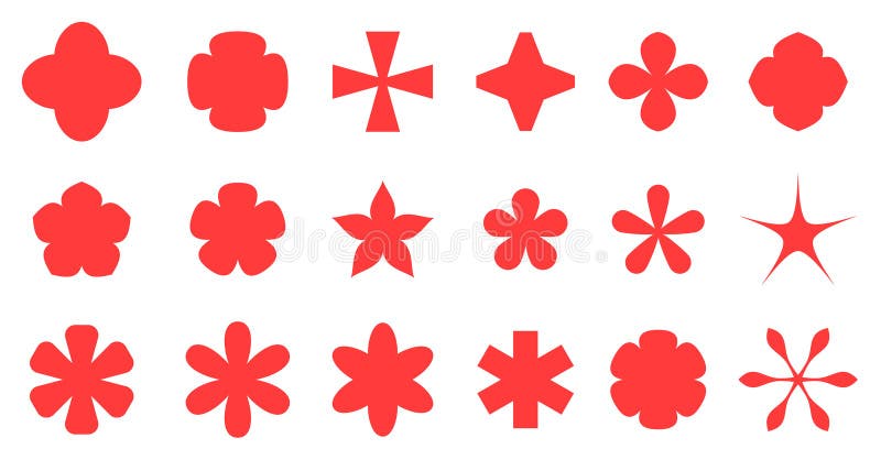 Red Geometric Shapes Collection Stock Vector - Illustration of shapes ...