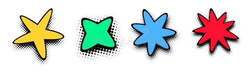 Colorful Comic Star Bursts stock vector. Illustration of burst - 316055929
