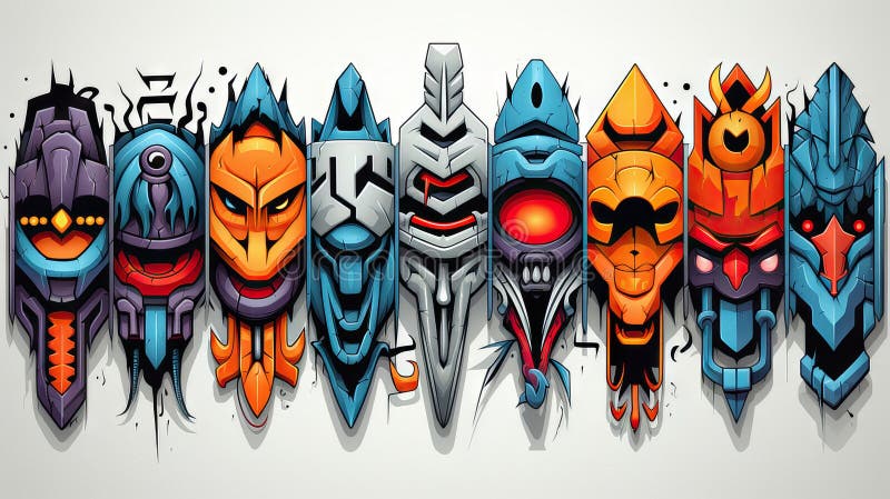 Futuristic Masks Stock Illustrations – 552 Futuristic Masks Stock ...