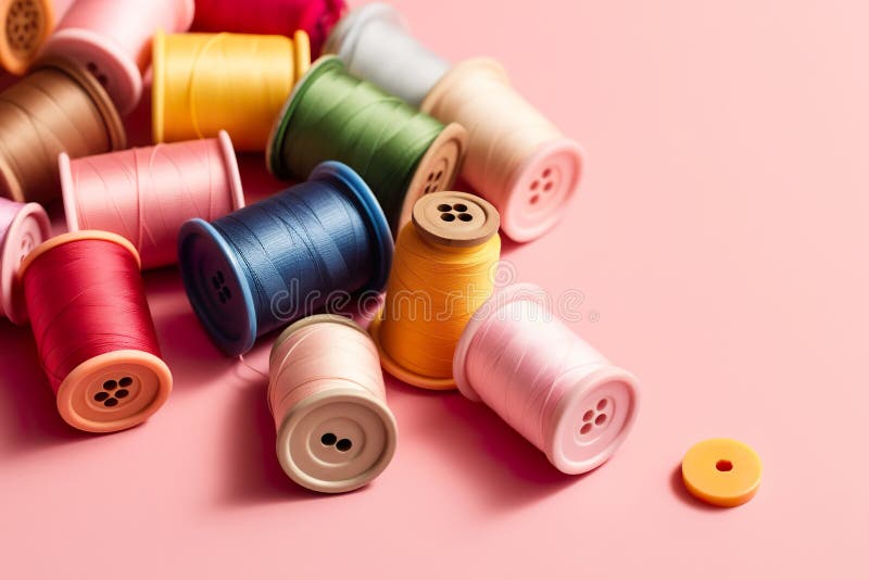 Vibrant Sewing Palette: Colorful Thread Spools Stock Illustration ...