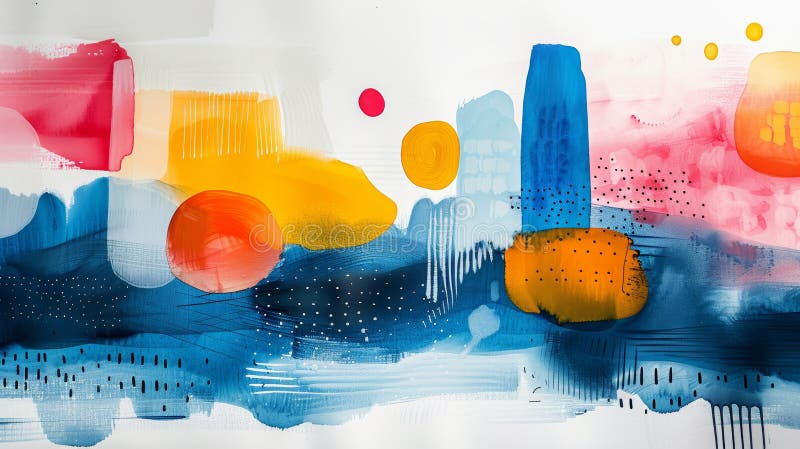 Vibrant Shapes on White Background for Playful Designs Generative AI ...