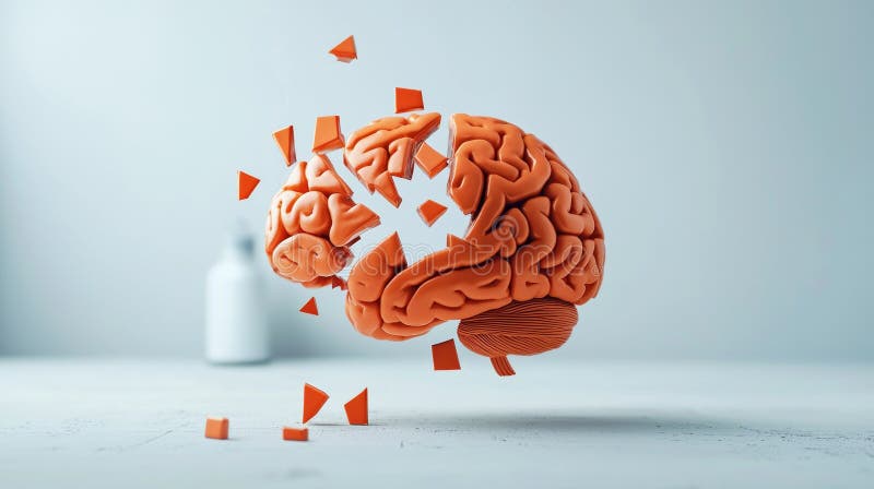 Shattered Brain Brain Disease Stock Illustration - Illustration of ...
