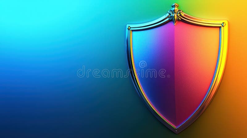 Vibrant Shield with Glossy Finish, Symbolizing Proud Defense and ...