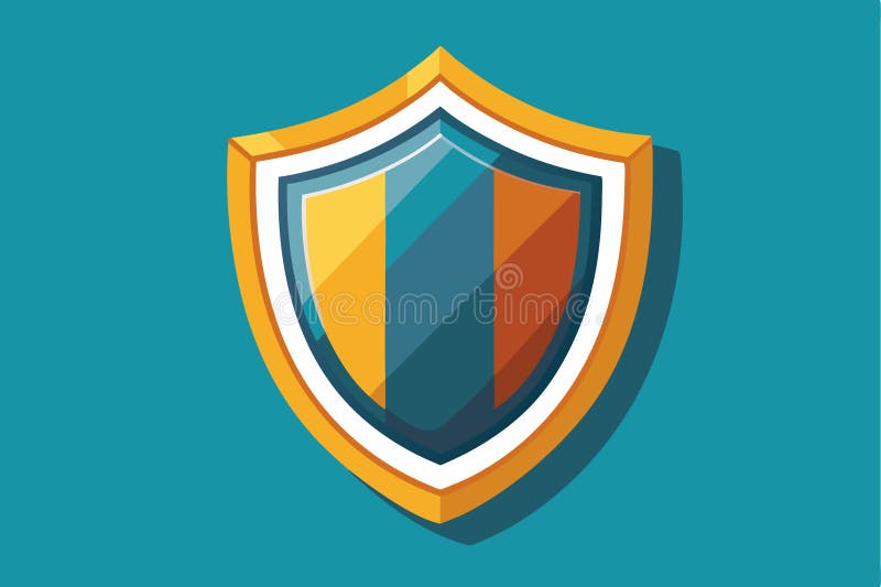 A Vibrant Shield Icon Featuring Orange and Teal Sections, Perfect for ...