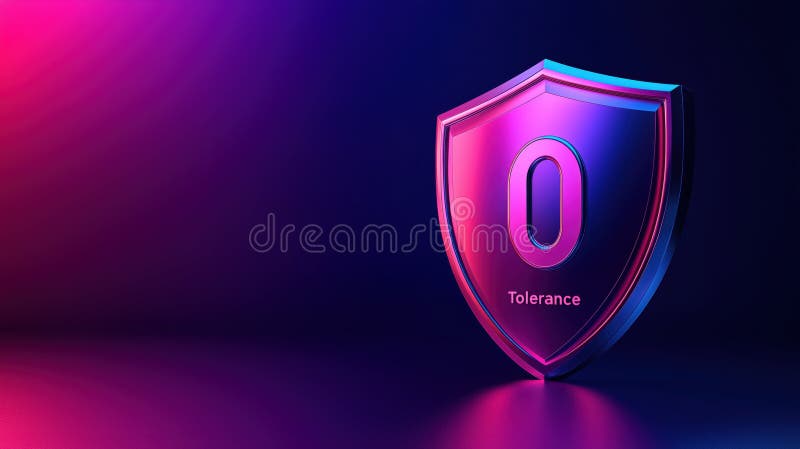 Vibrant Shield Symbolizing Zero Tolerance, Showcasing Modern Design ...