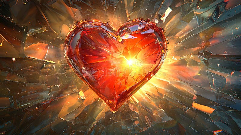 Vibrant Shining Heart a Stunning Visual Representation of Love and ...