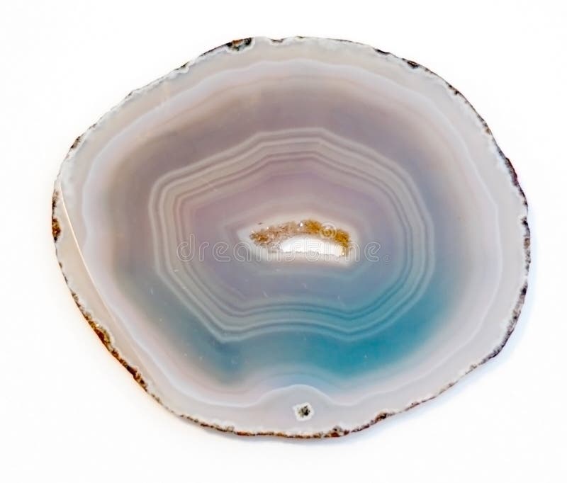 Vibrant and Shiny Agate Rock Slice Isolated on White Background Stock ...