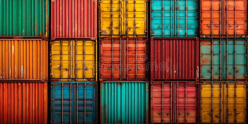 Vibrant Shipping Container Pattern Global Trade Texture Stock ...