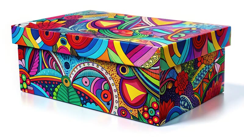 Vibrant Shoe Box Design a Stunning Display of Colorful Patterns Under ...