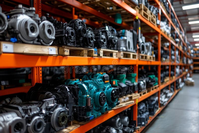 Vibrant Showcase of Car Engines and Lowrie Gear Equipment in a Brightly ...