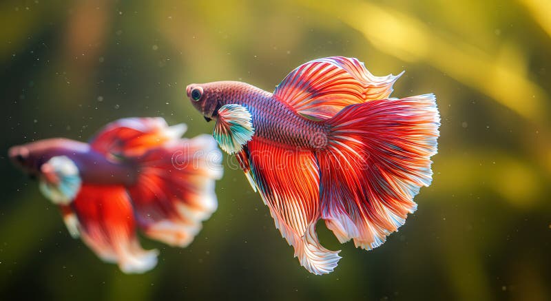 Vibrant Siamese Fighting Fish Stock Illustration - Illustration of ...