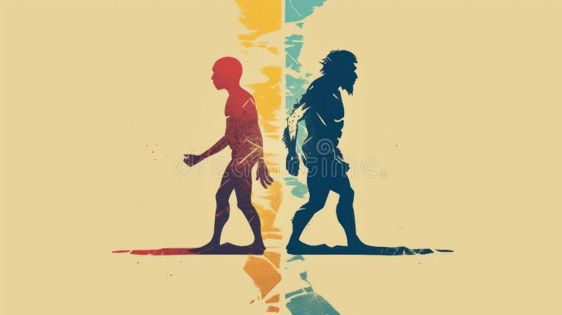 Vibrant Silhouette Evolution Concept Art Stock Photo - Image of ...