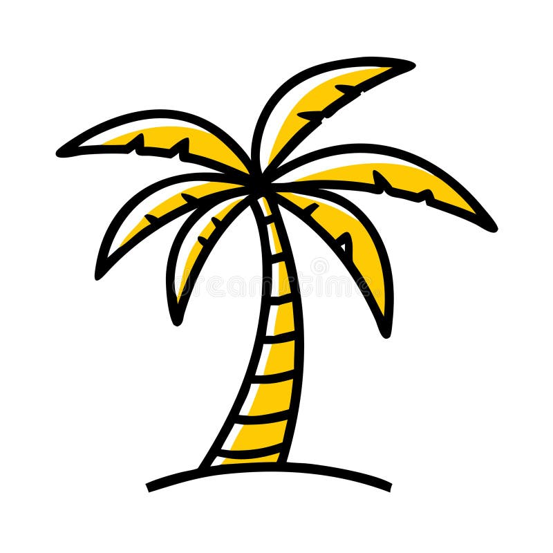 Vibrant Simple Palm Tree Vector Illustration for Tropical Designs Stock ...