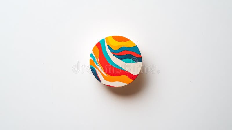 Vibrant Single Sticker on White Surface with Colorful Abstract Design ...