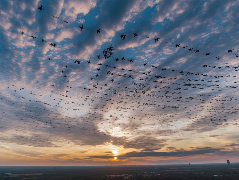 Drone Swarm Acrobatics with AI Coordination Stock Illustration ...