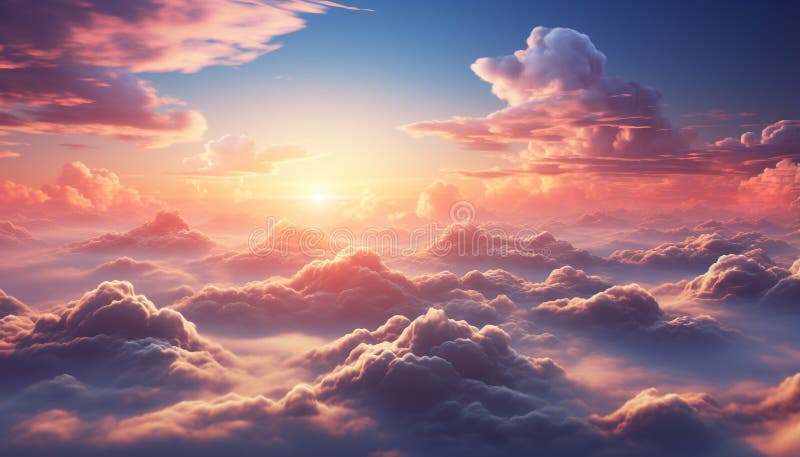 Vibrant Sky, Nature Beauty, Tranquil Scene, Flying High, Panoramic View ...