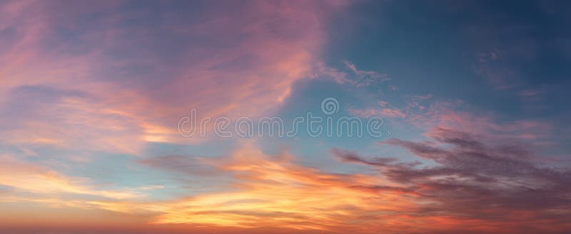 The Vibrant Sky Showcasing Stunning Sunset Colors and Soft Clouds..AI ...