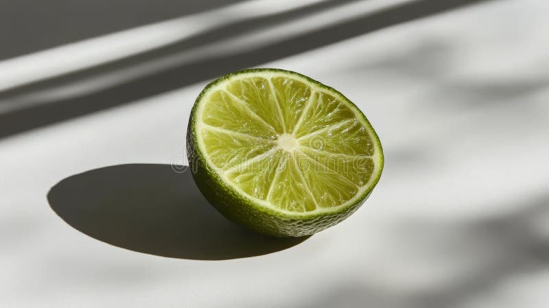 A Vibrant Slice of Juicy Lime Boasts a Bright Green Color and Texture ...