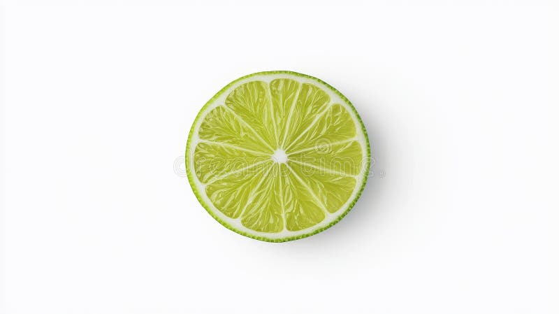 A Vibrant Slice of Lime Boasts a Juicy Texture and a Bright Green Color ...
