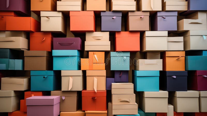 Vibrant small boxes stock illustration. Illustration of container ...