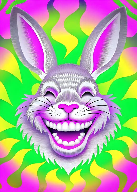 Vibrant Smiling Rabbit Characters Expressing Joyful Happiness Colorful ...