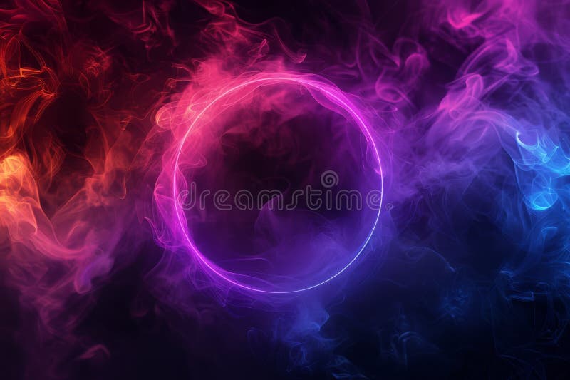 A Vibrant Smoke Circle with Colorful Effects, Blending Abstract Art and ...