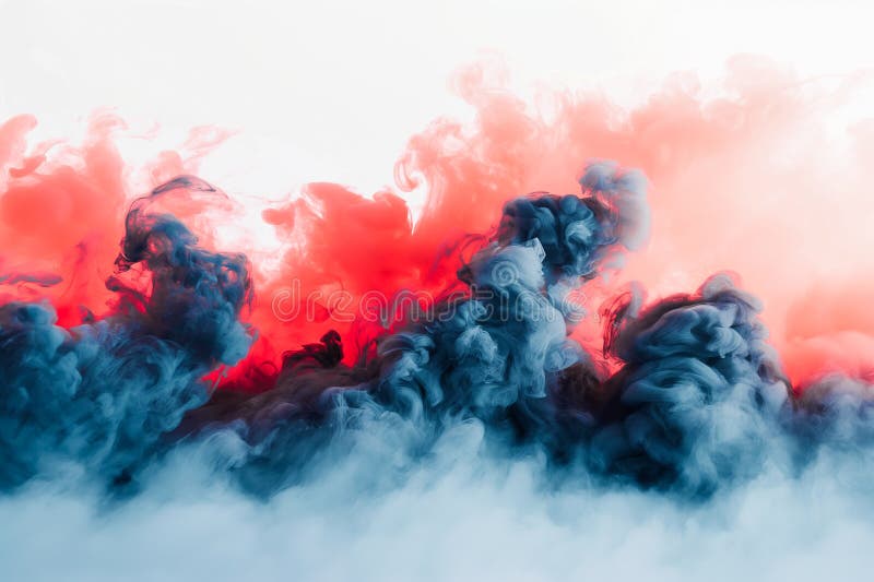 Vibrant Smoke Explosion, Scarlet and Graphite Colors, Complex Textures ...