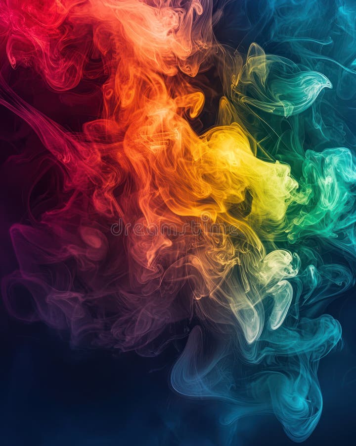 Vibrant Smoke Patterns Rainbow Colors Create Mesmerizing Visuals Stock ...
