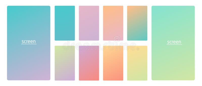 Vibrant and Smooth Pastel Gradient Soft Colors Set Stock Vector ...
