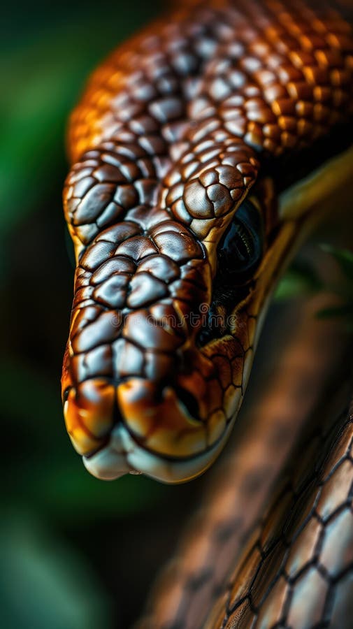 Close-up View of a Colorful Snake Showcasing Intricate Scales and ...