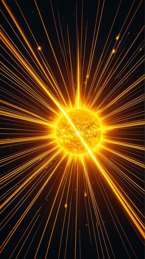Vibrant Solar Burst with Radiant Light Rays and Energetic Glows Stock ...