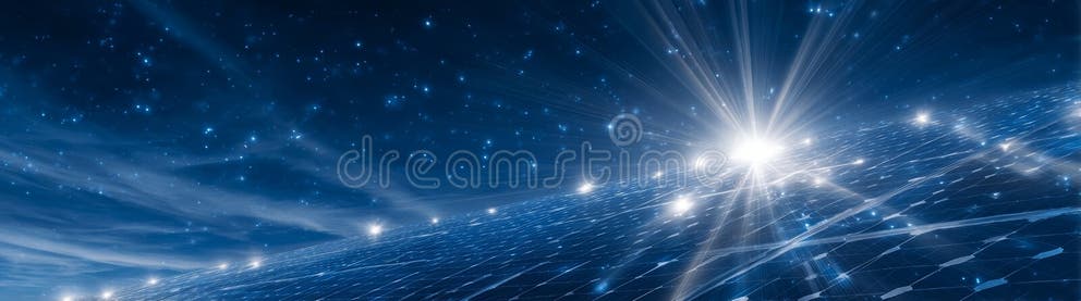 A Vibrant Solar Panel System Installed on a Rooftop, Capturing ...