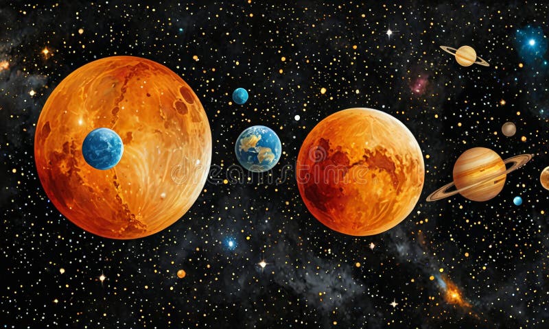 Vibrant the Solar System Features Eight Planets, Including Earth, Mars ...
