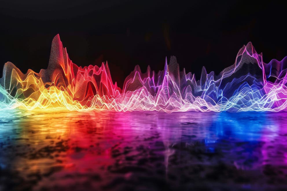 Vibrant Sound Spectrum Visualization on Dark Backdrop for Striking ...