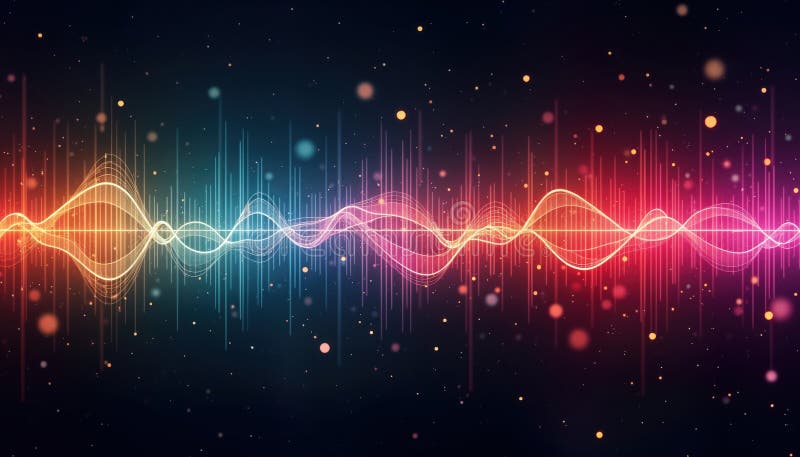 Vibrant Sound Wave Pattern. Dynamic Flow of Colorful Lines, Frequencies ...