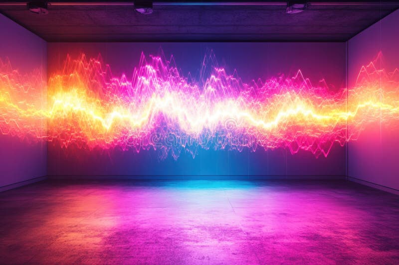 Vibrant Sound Wave Visualization Transforming a Modern Display Space ...