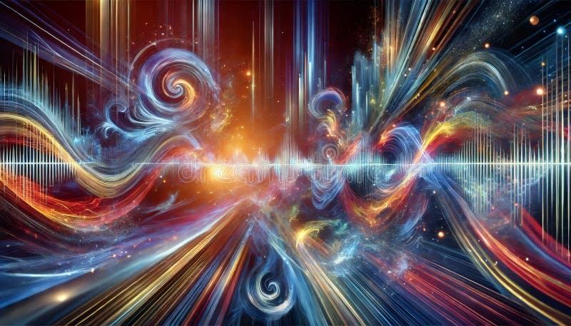 Vibrant Sound Waves Rippling through Space with Fluid Motion and ...