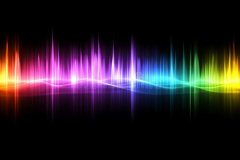 A Vibrant Soundwave Visualization Against a Dark Backdrop with Soft ...