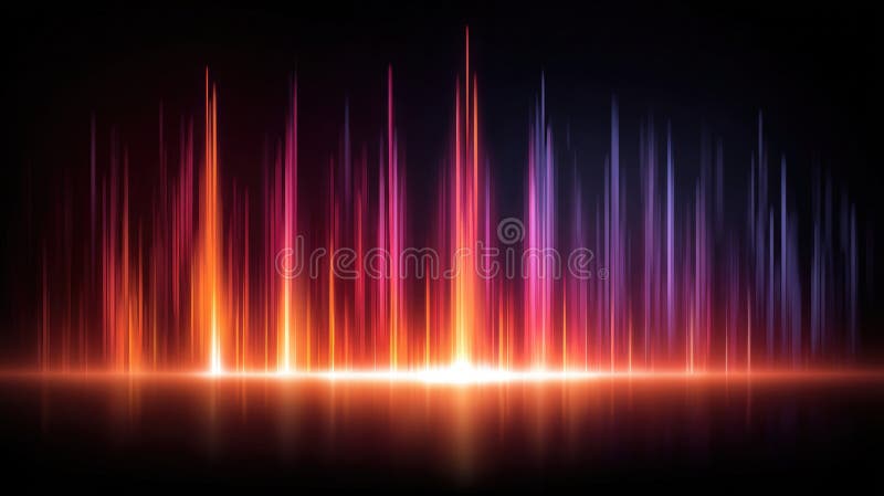 Vibrant Soundwave Visualization with Colorful Neon Light Spikes ...