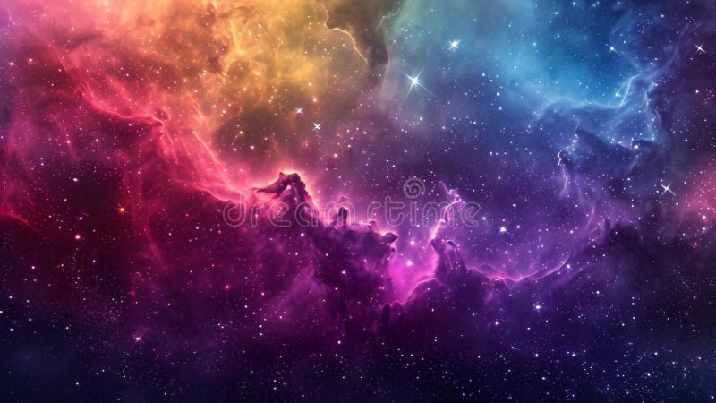A Vibrant Space Filled with an Array of Stars and Clouds, Creating a ...