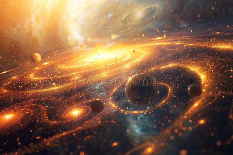 A Vibrant Space Scene Featuring Multiple Planets Orbiting Amidst a ...