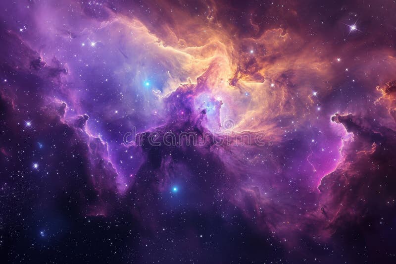 A Vibrant Space Scene Featuring a Multitude of Stars and Billowing ...