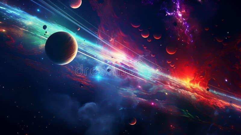 Vibrant Space Scene with Planets and Stars Stock Photo - Image of ...