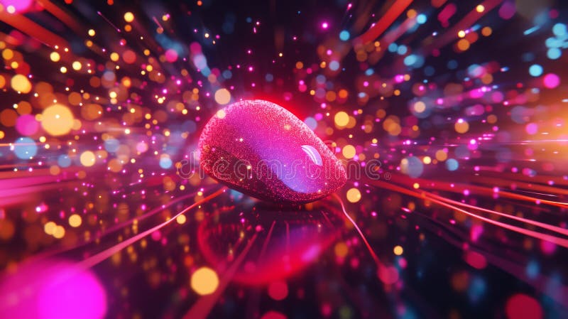 Vibrant Sparkling Computer Mouse in Dynamic Bokeh Stock Photo - Image ...