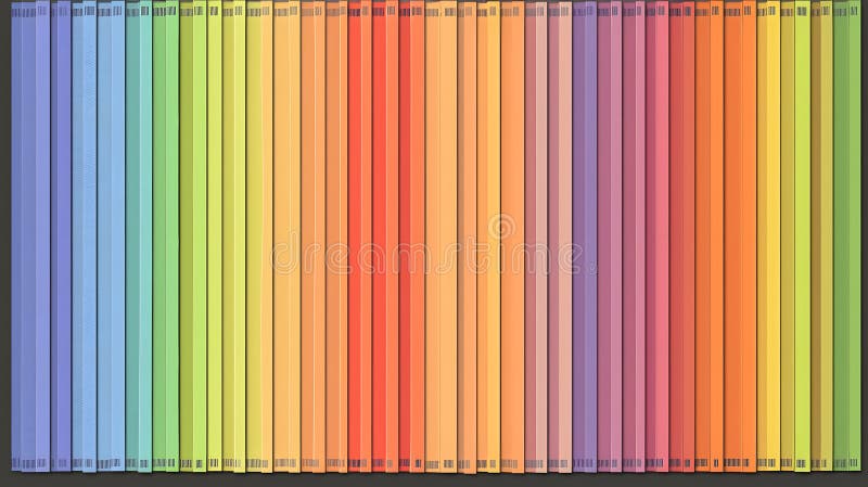 Vibrant Spectrum of Colorful Book Covers Displayed. Stock Illustration ...